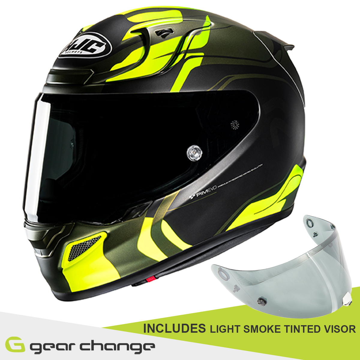 HJC RPHA 12 - Lawin Flo Green - Includes Free Light Smoke Visor – Gear ...