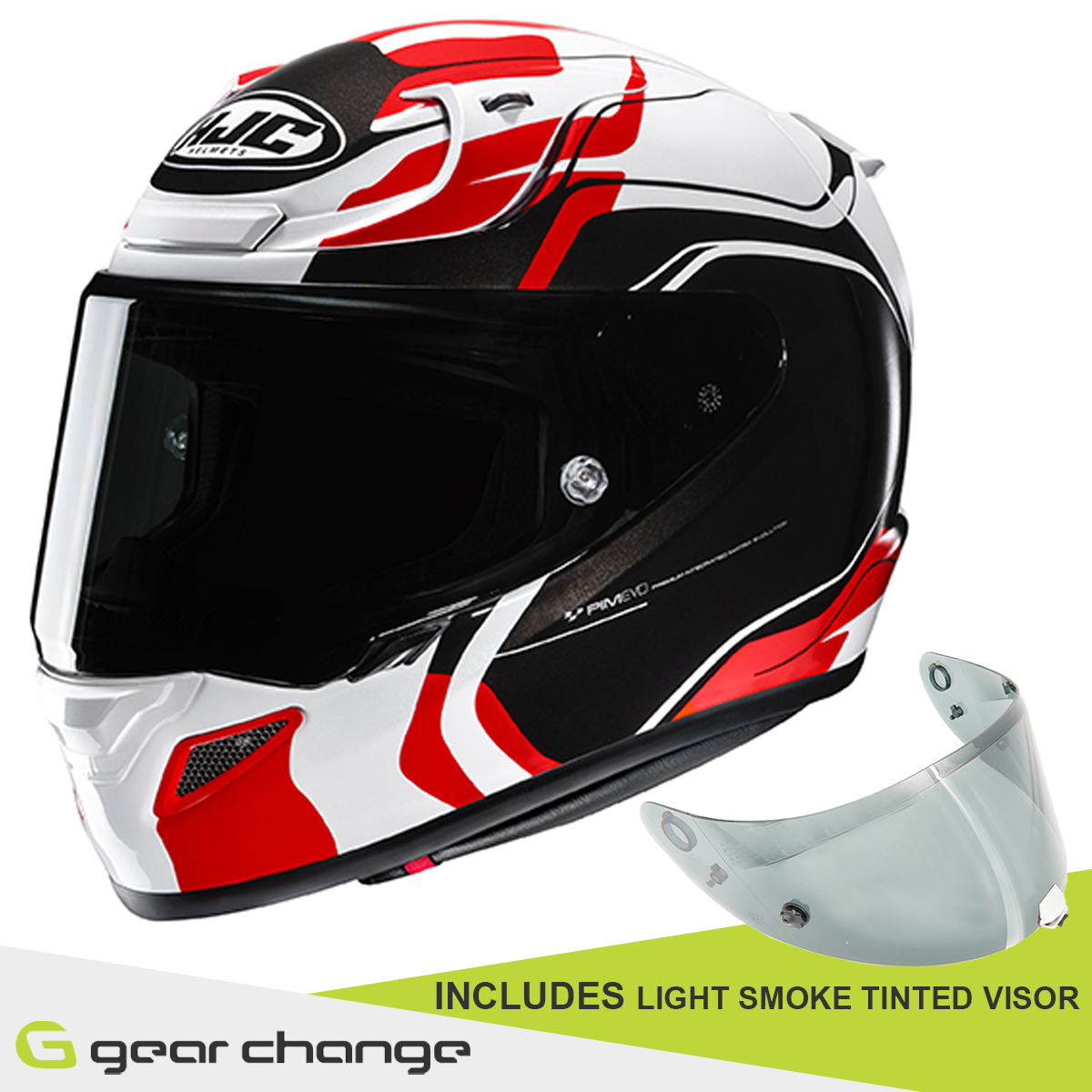 HJC RPHA 12 - Lawin Red - Includes Free Light Smoke Visor – Gear Change ...