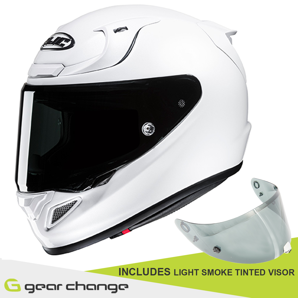 HJC RPHA 12 - Pearl White - Includes Free Light Smoke Visor – Gear ...