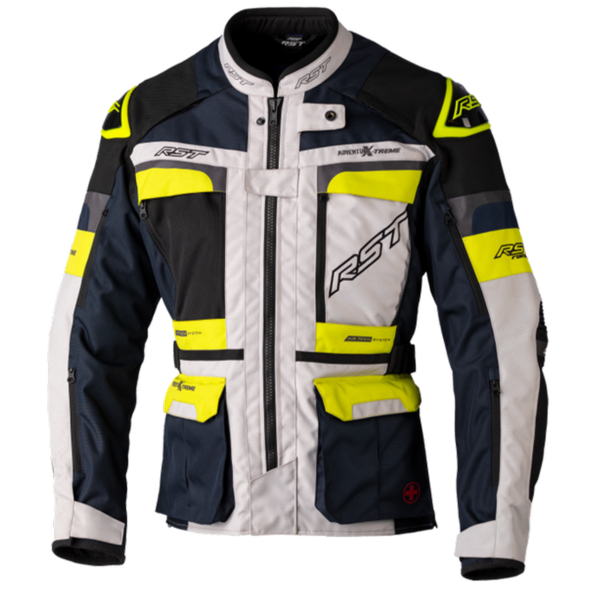 RST Adventure-Xtreme Men's (CE) Textile Jacket - Silver/Navy/Husky Yel ...