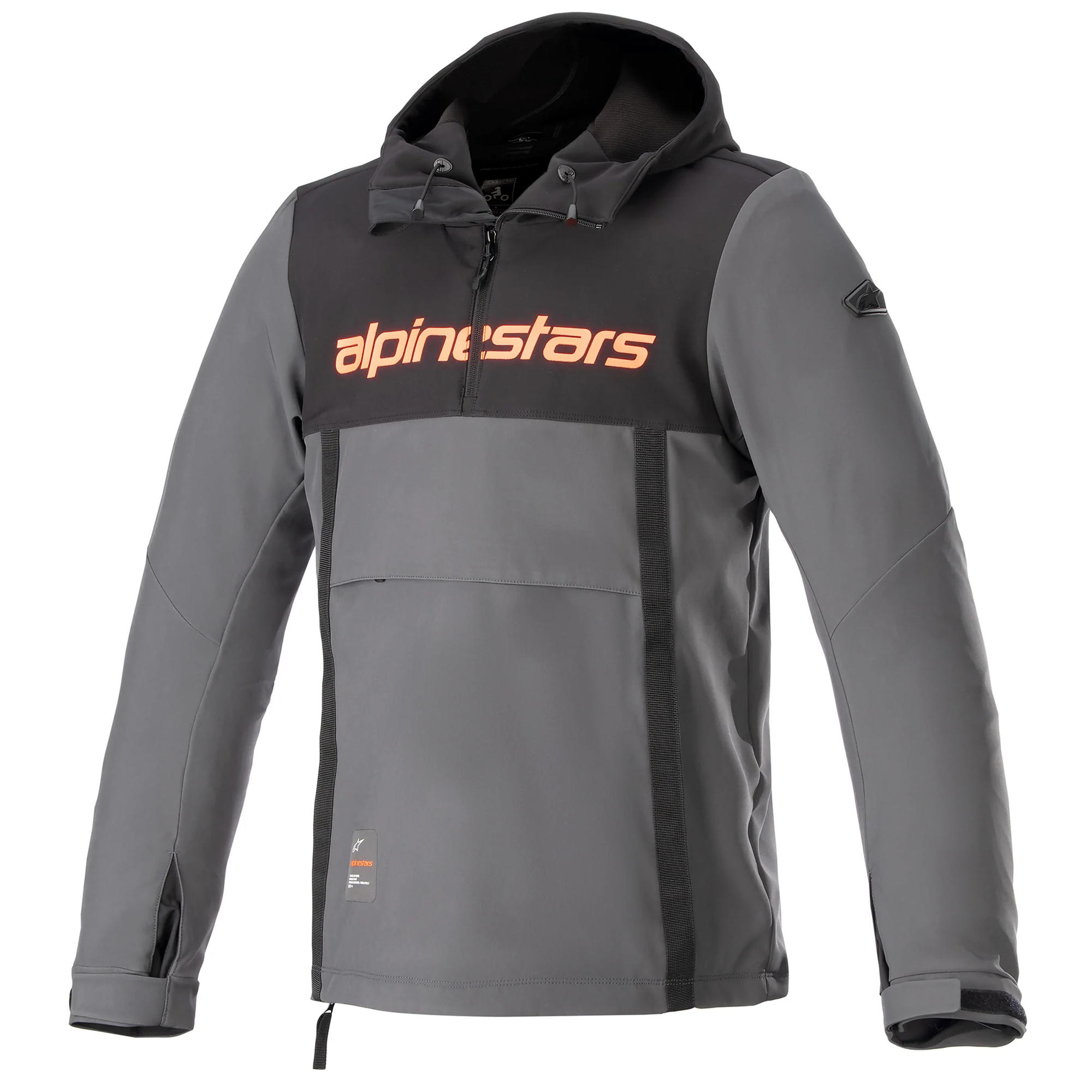 Alpinestars Sherpa Hoodie - Black/Tar Grey/Flo Red – Gear Change Online